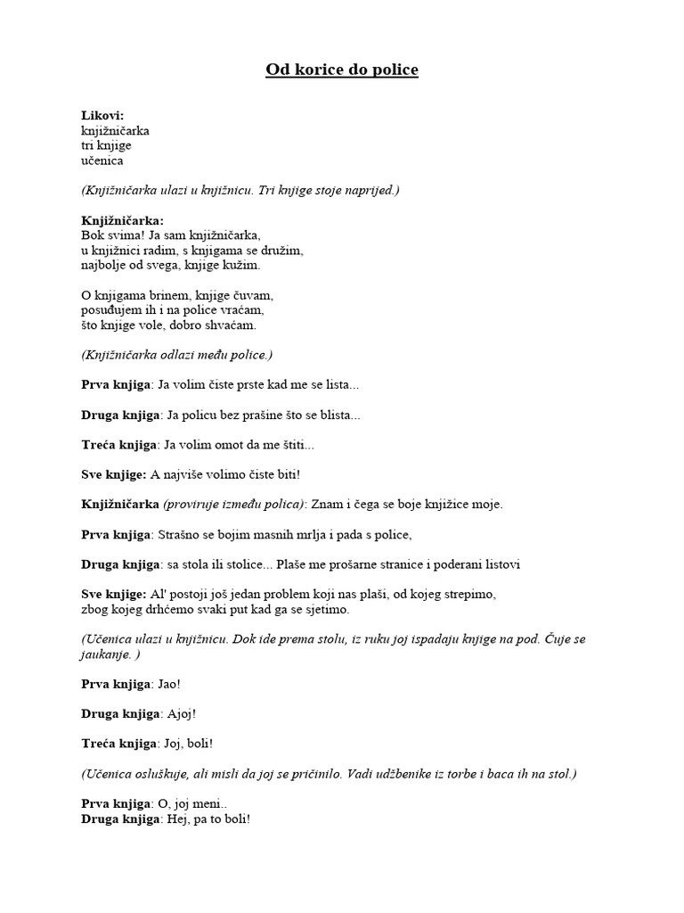 Od Korice Do Police Igrokaz | PDF