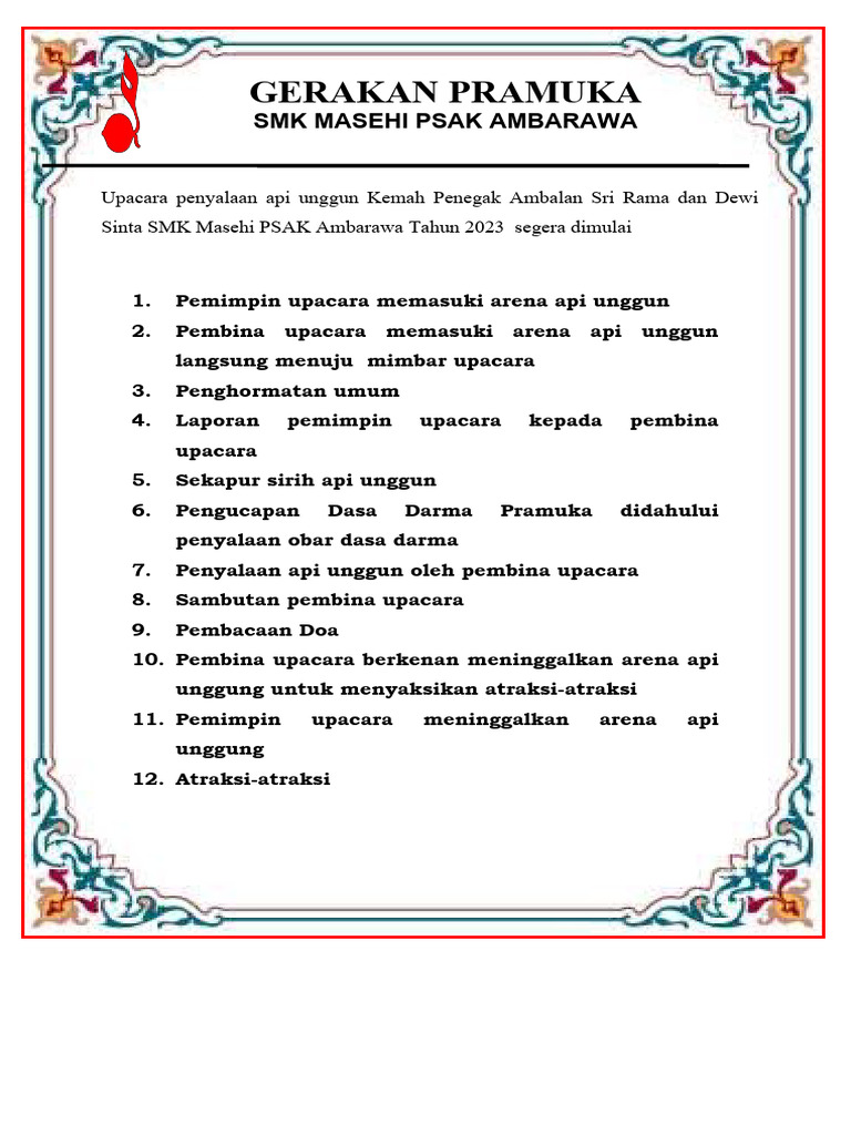 Atur Acara Upacara Api Unggun | PDF | Agama & Spiritualitas