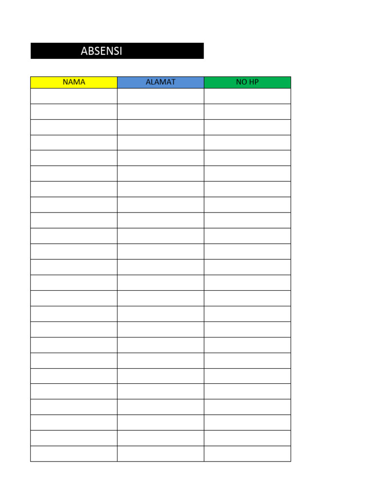 Data Absensi Siswa dan Kontak | PDF