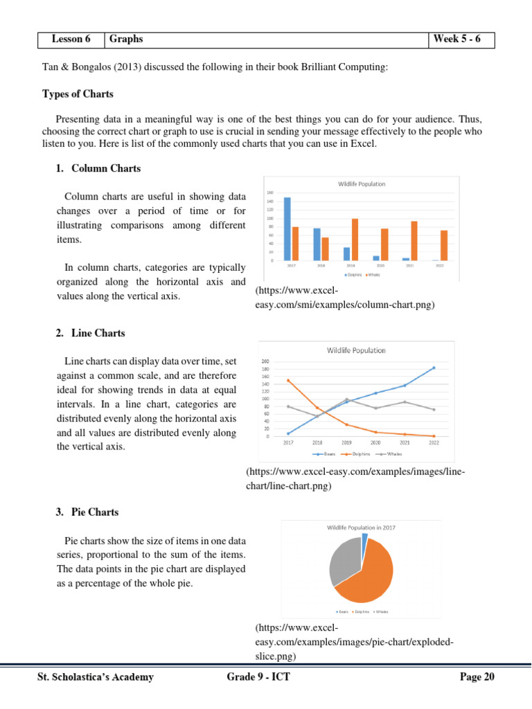 Lesson 6 Excel Charts | PDF | Chart | Pie Chart