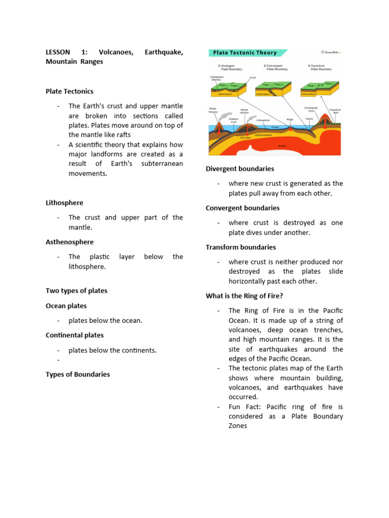Lesson 1 Handouts 2 | PDF | Volcano | Plate Tectonics