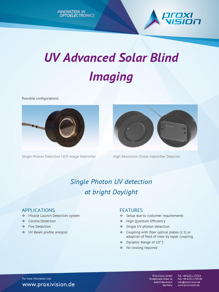 PV ASB Detectors 201601 | PDF | Ultraviolet | Infrared