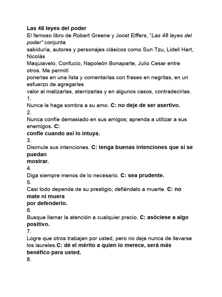 Las 48 Leyes Del Poder | PDF