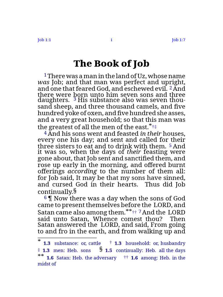 The Trials of Job: A Biblical Account | PDF | Thou | Book Of Job