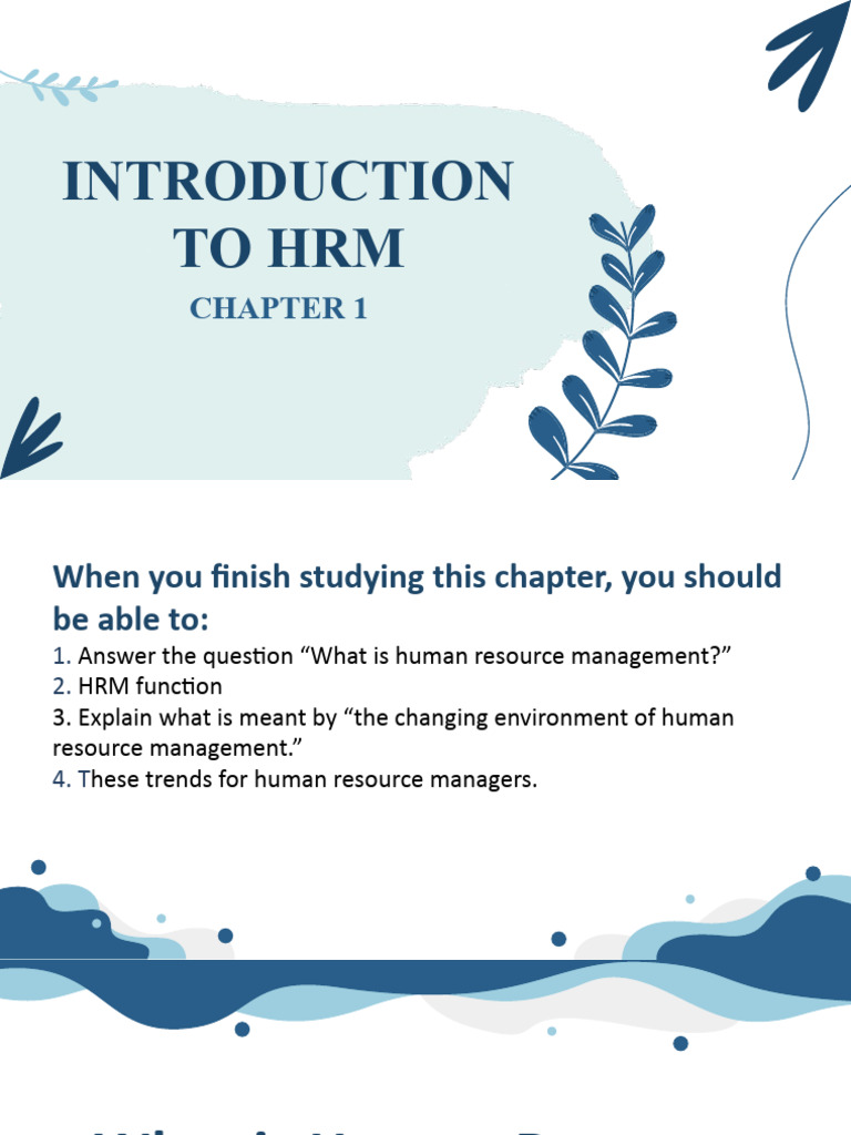 Chuong1-INTRODUCTION TO HRM | PDF | Human Resource Management | Human ...