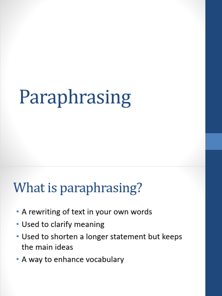 PARAPHRASING | PDF | Plagiarism