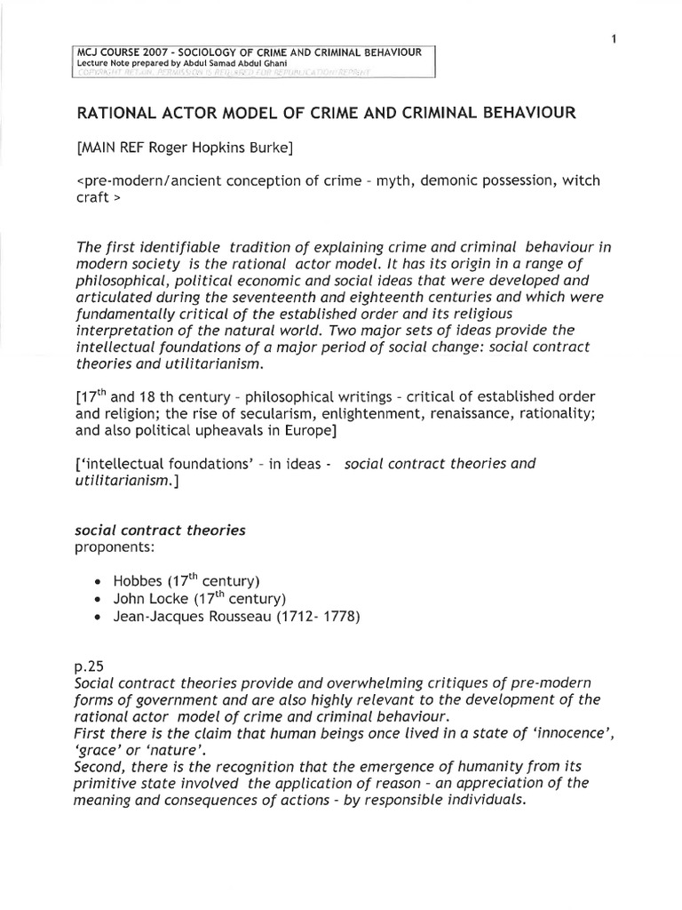 2 Rational Actor Model (And Early Theories) | PDF