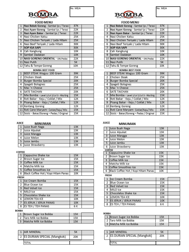 Menu Cafe r7 | PDF | Drink | Asian Cuisine