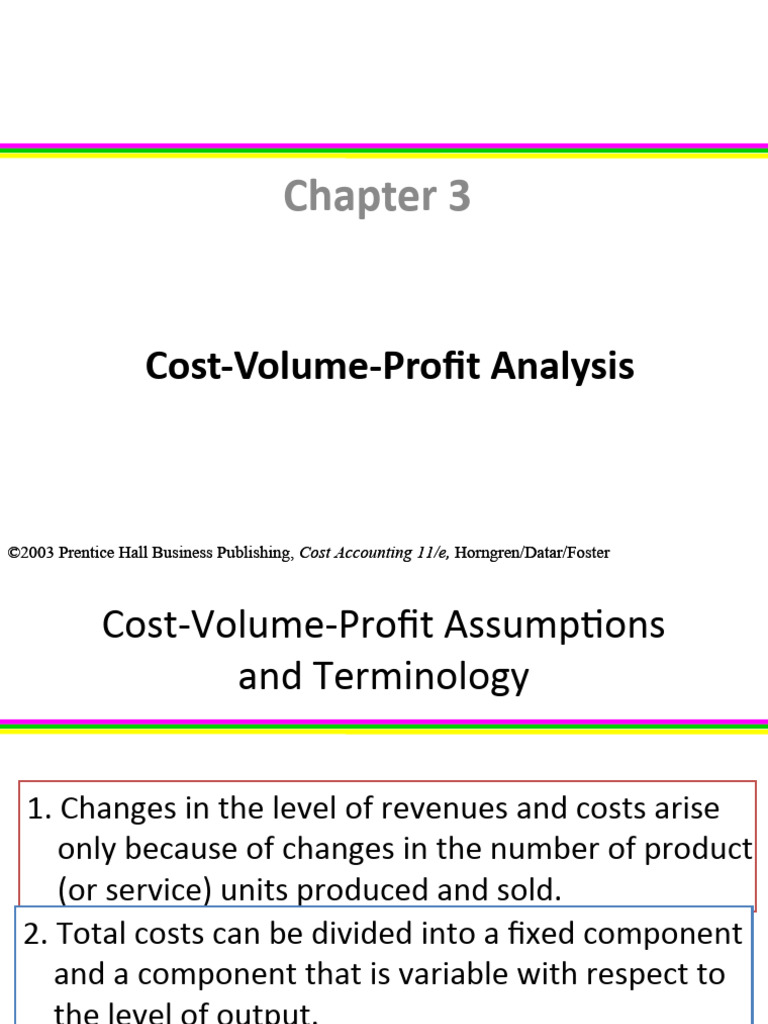 Chapter 3 CVP | PDF | Cost Accounting | Financial Economics