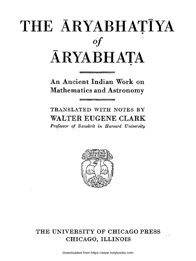 The Aryabhatiya of Aryabhata | PDF | Mathematics