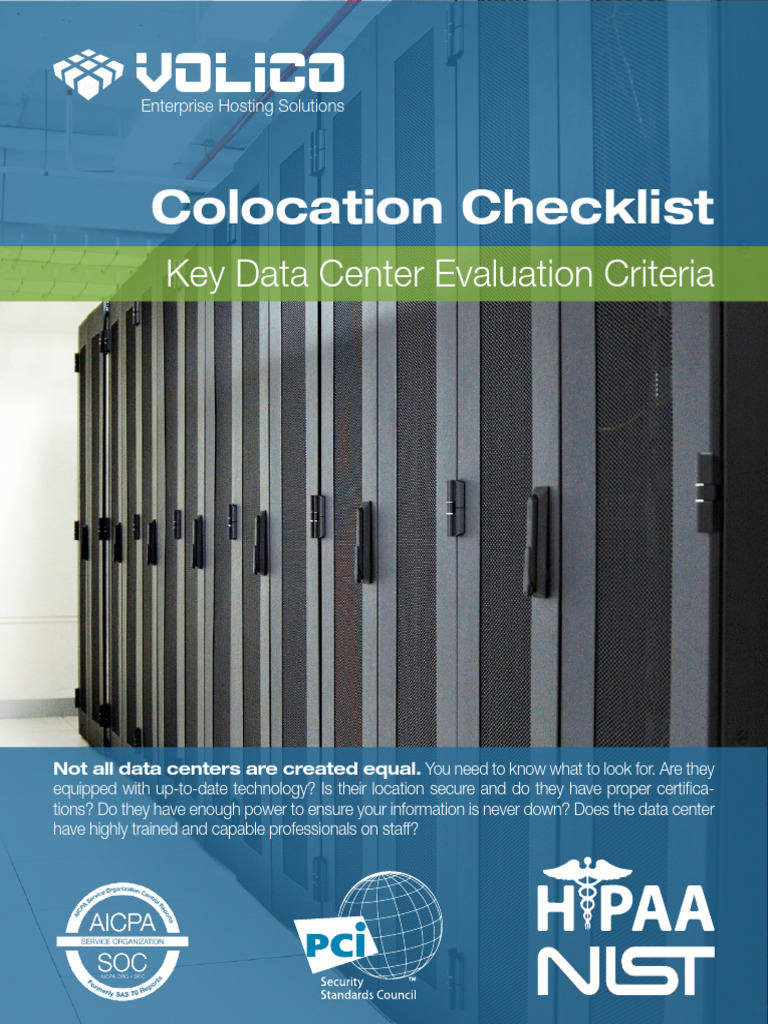 Colocation Checklist: Volico | PDF | Data Center | Smart Grid