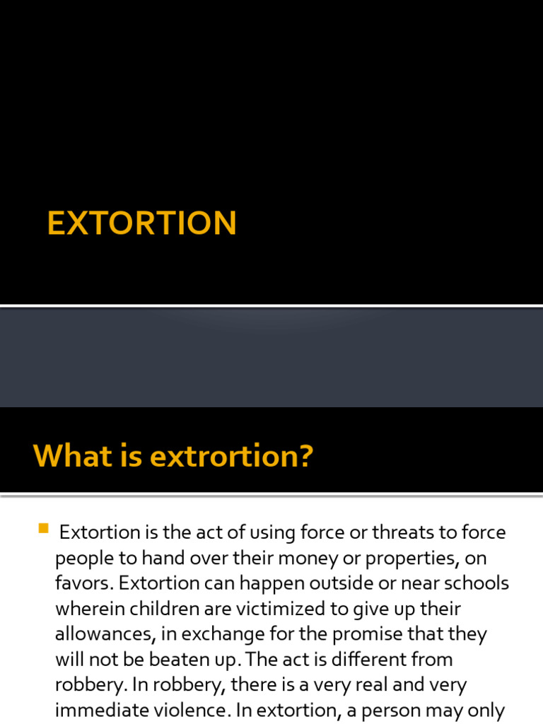 EXTORTION | PDF