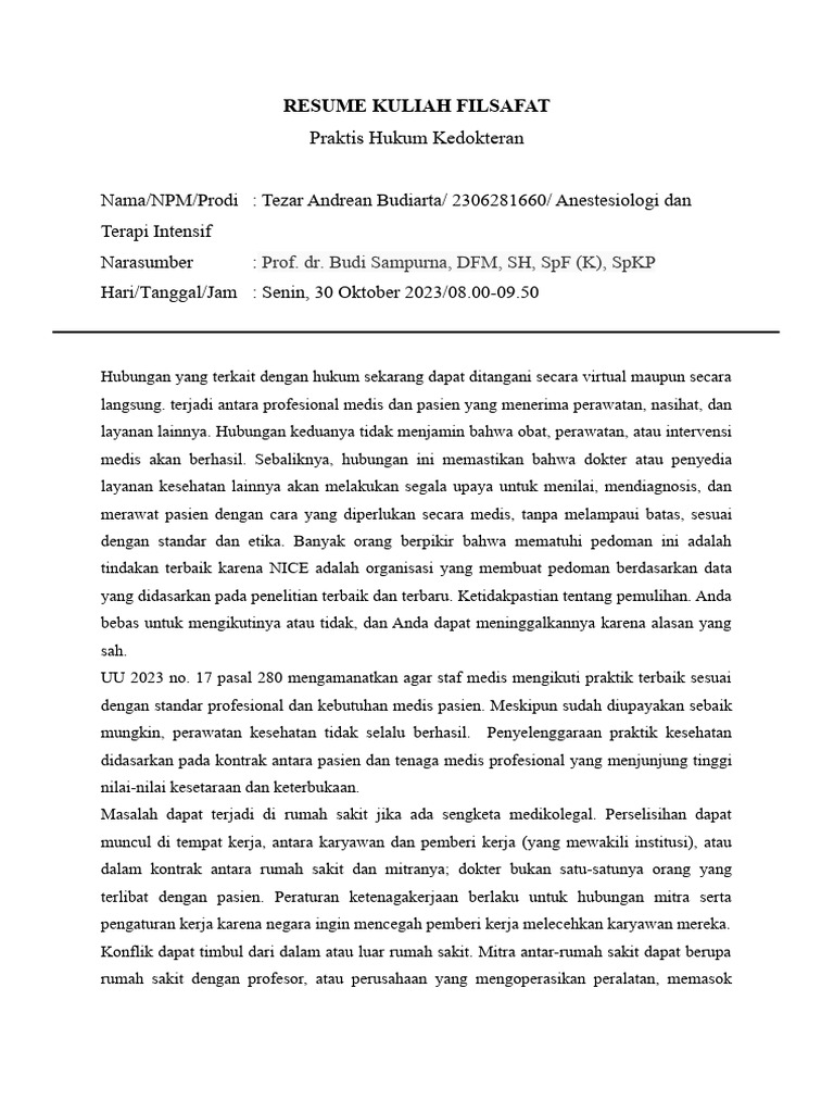Resume Kuliah FKU-5 - Prof. Dr. Budi Sampurna, DFM, S.H., SP.F (K), SP ...