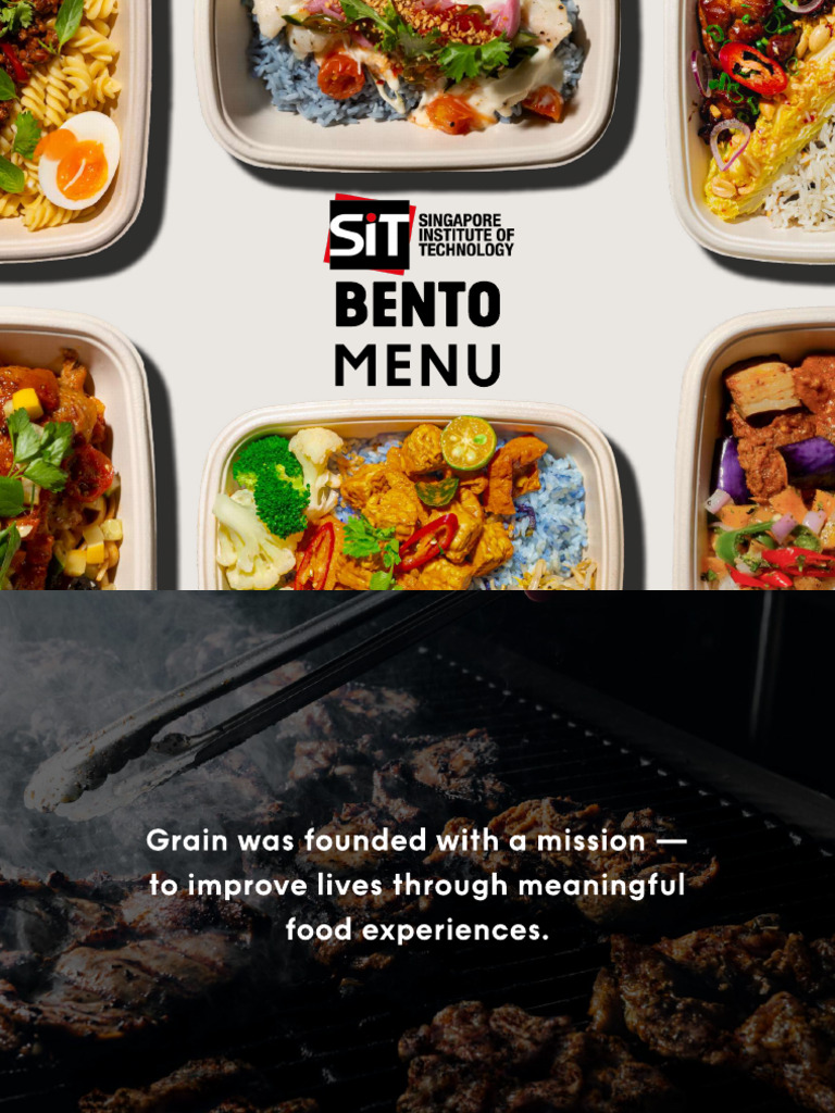 Grain SIT Bento Lunch - Tea - Seminar Menu | PDF | Desserts | Lunch