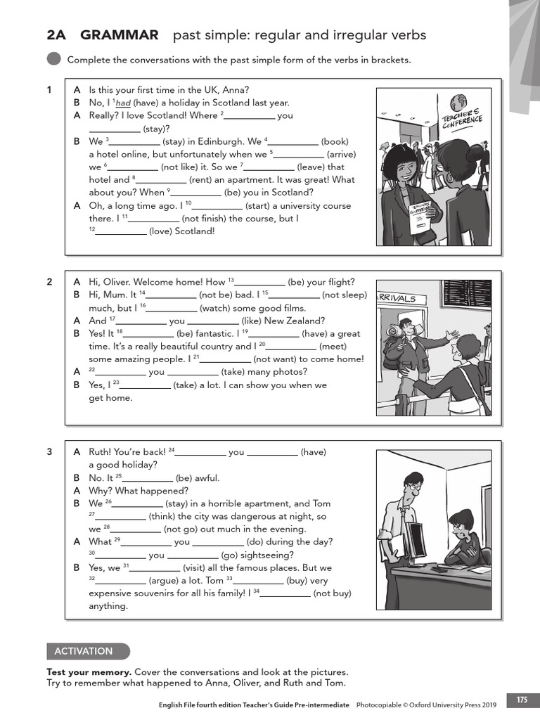 2A-2B. Grammar Photocopiable Activities With Answer Key | PDF