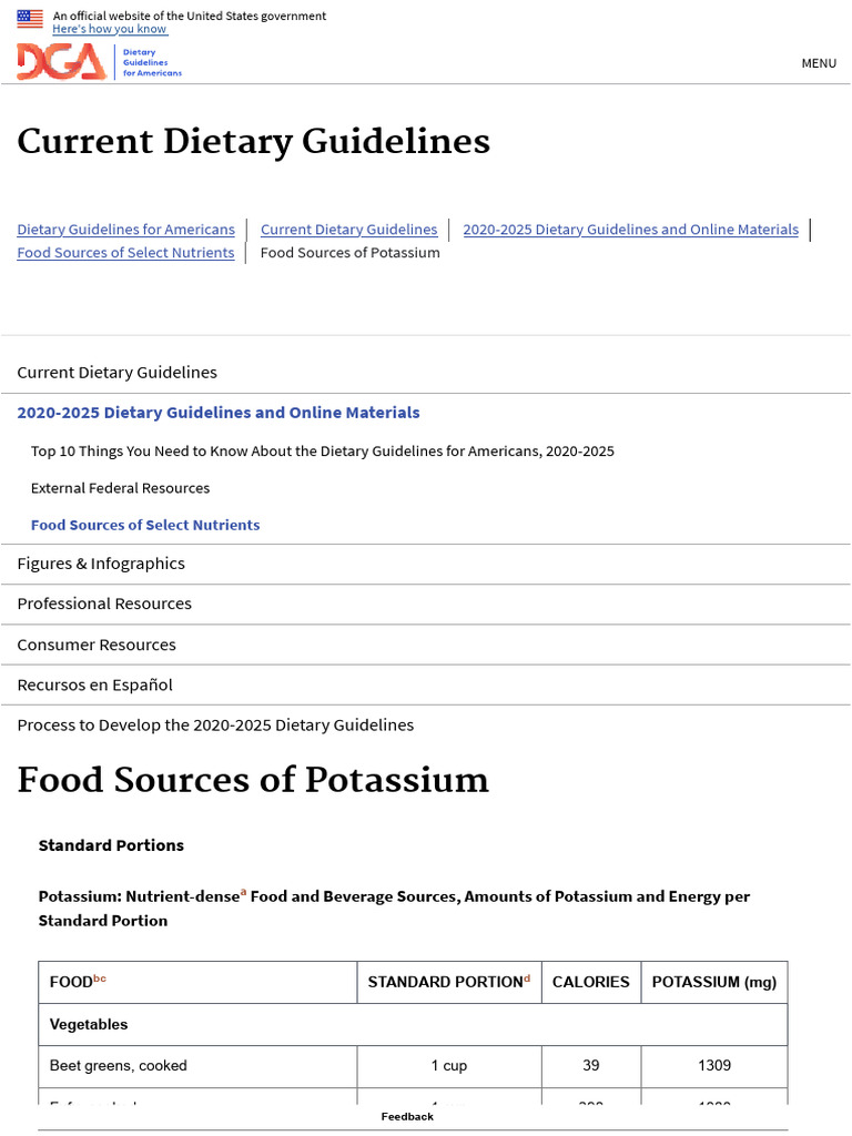 Top Potassium-Rich Foods Guide | PDF | Bean | Seafood