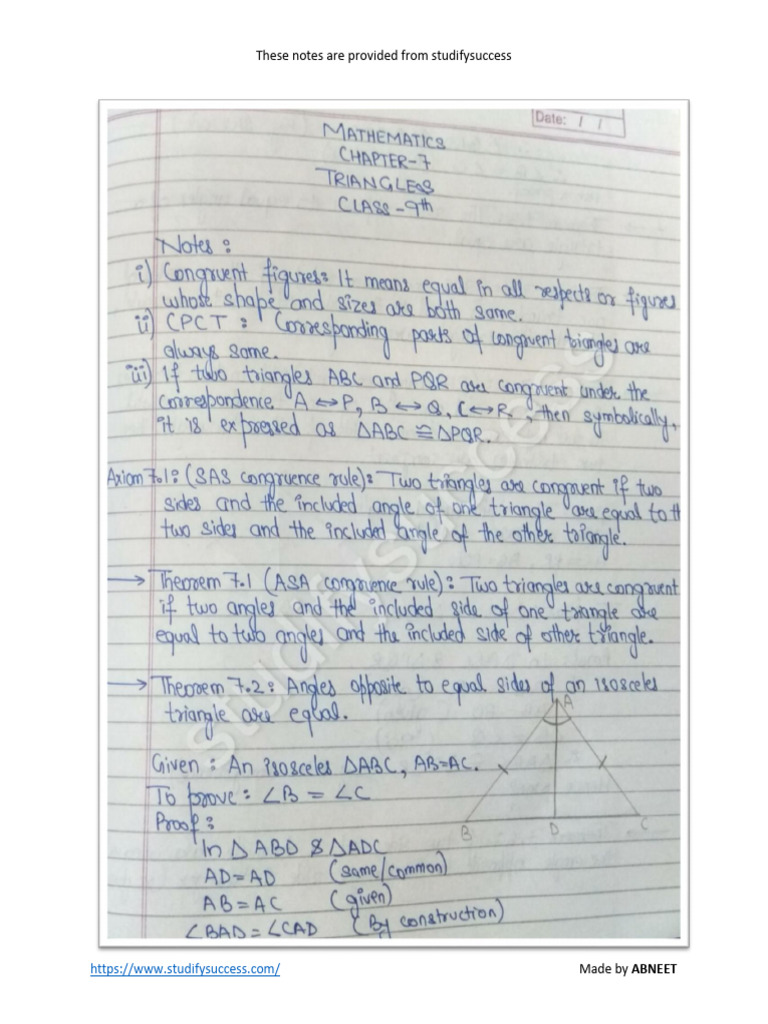 Class 9 Maths ch-7 | PDF