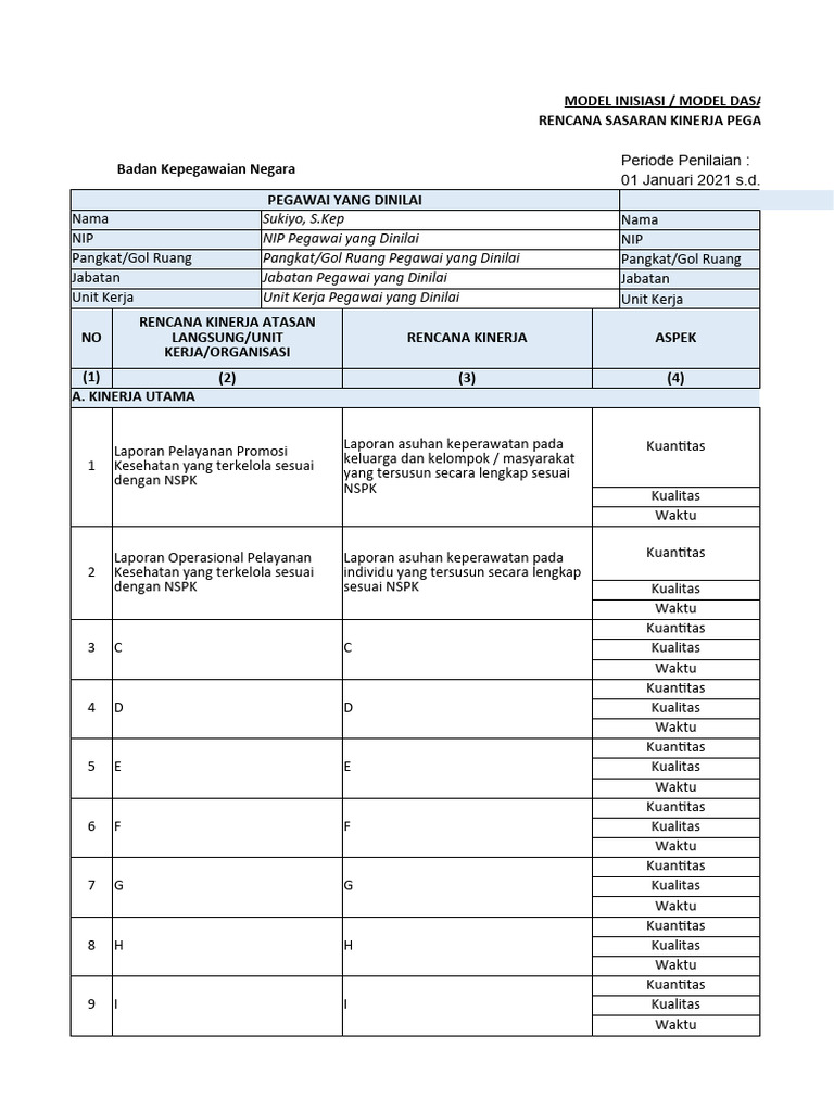 Simulasi Penyusunan SKP JAJF Final - v3 - Cetak | PDF