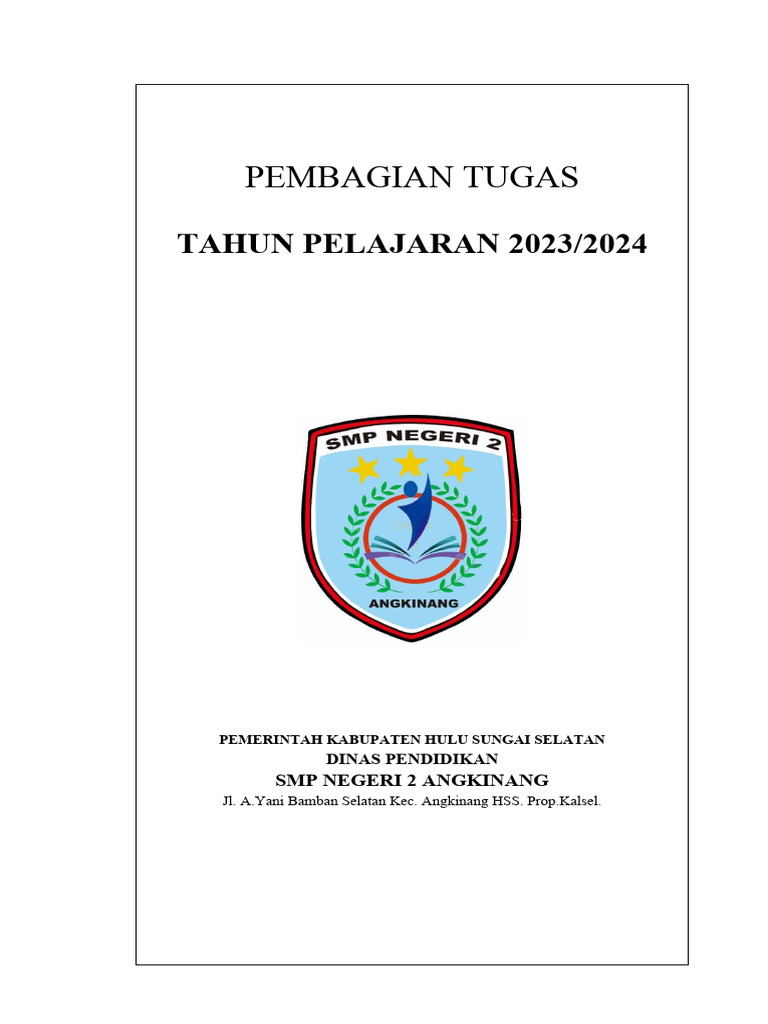 Pembagian Tugas Tambahan 2024 | PDF