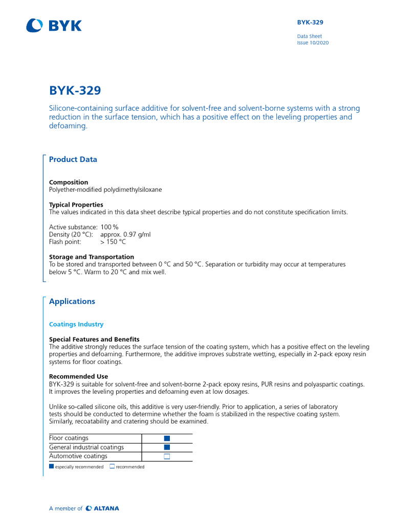 TDS Byk-329 en | PDF | Coating | Epoxy