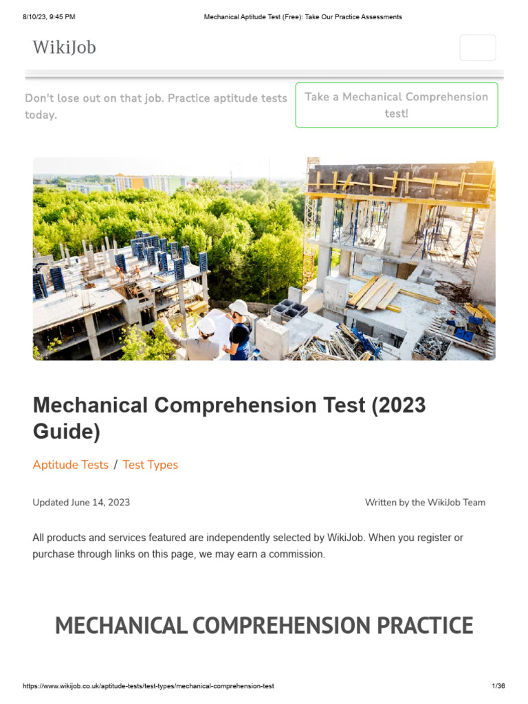 Free Mechanical Aptitude Test Practice | PDF | Gear | Lever