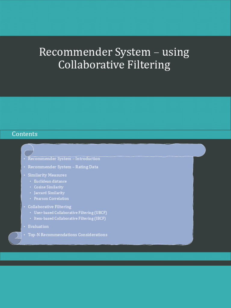 Recommendations Using Collaborative Filtering Pdf Web 2 0 Human Communication