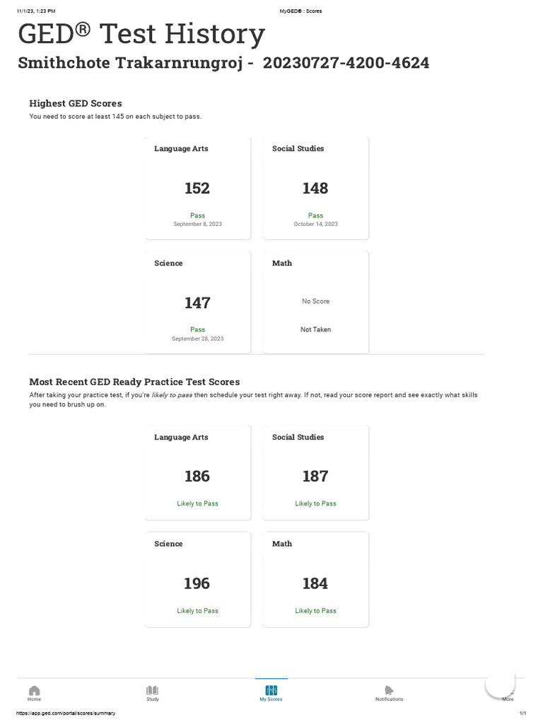 Guide MyGED® - Scores | PDF