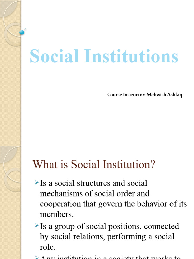 Overview of Social Institutions | PDF | Family | Marriage
