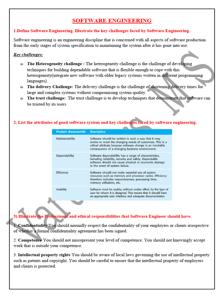 Software Engineering Solution Set1 | PDF | Software Development Process ...