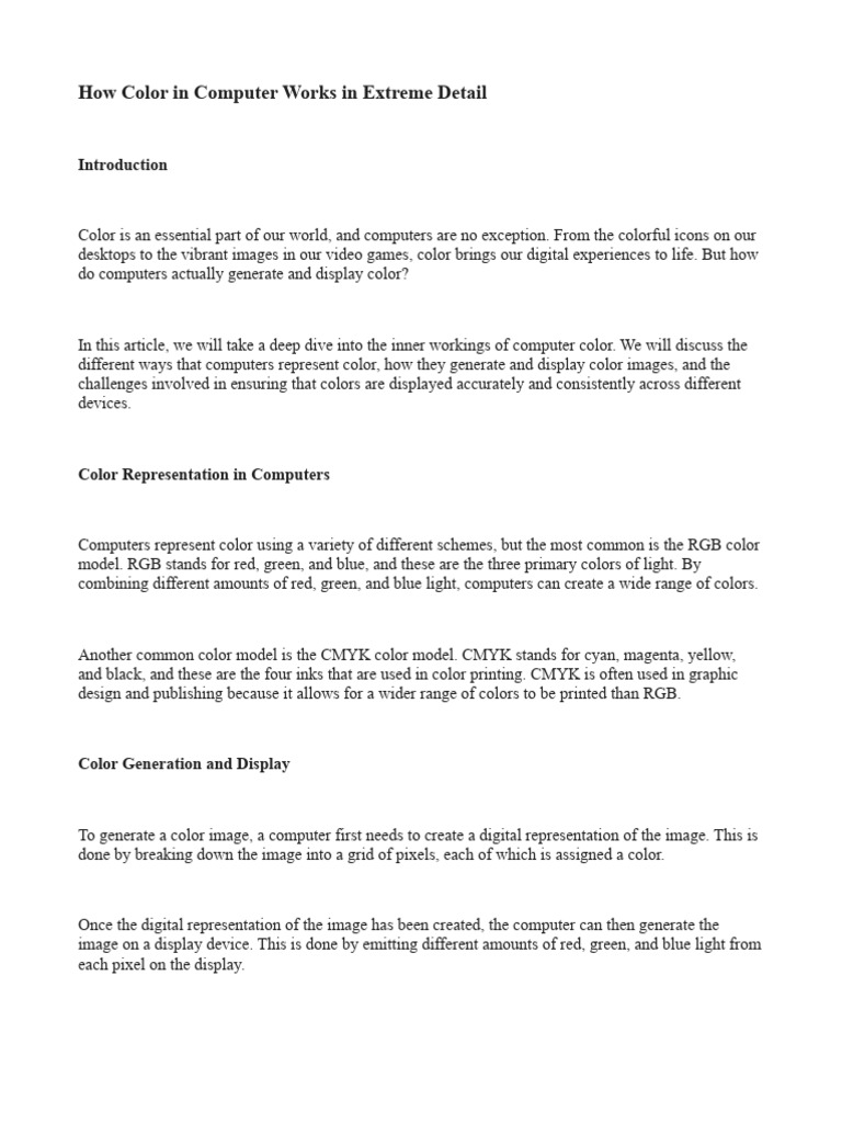 How Color Works | PDF | Rgb Color Model | Graphics