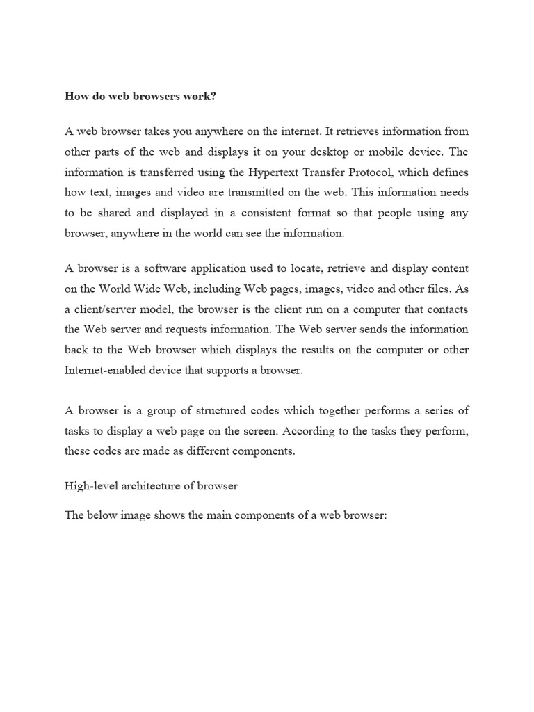How Do Web Browsers Work | PDF | World Wide Web | Internet & Web