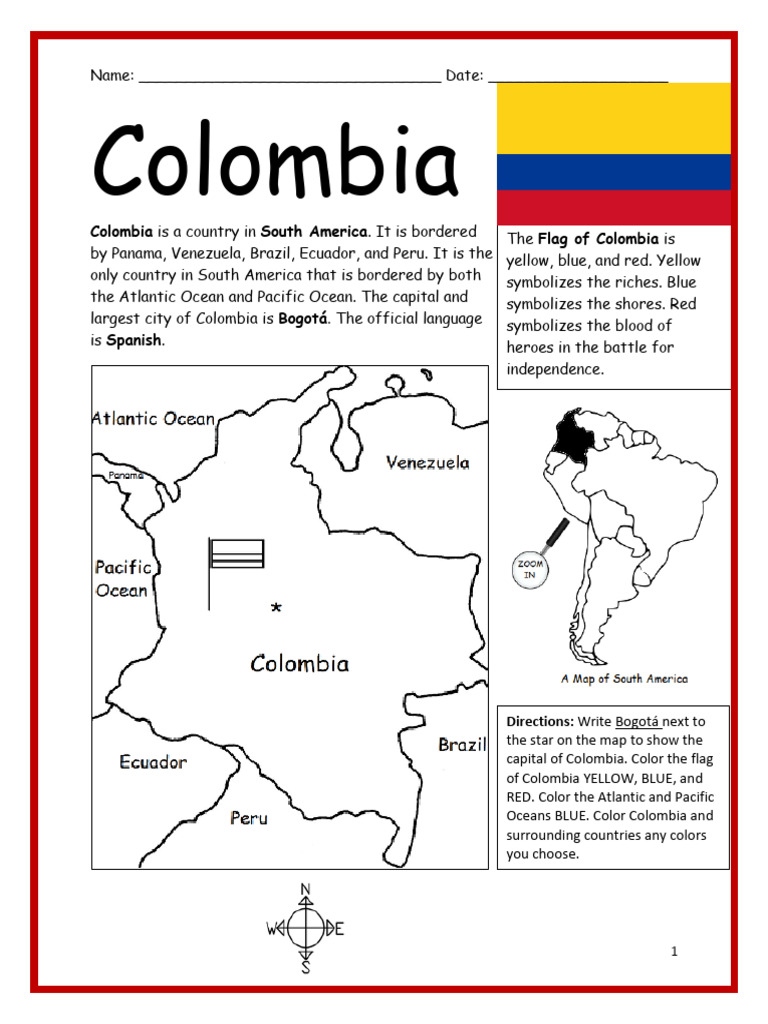 Colombia: Colombia Is A Country in South America. It Is Bordered | PDF ...
