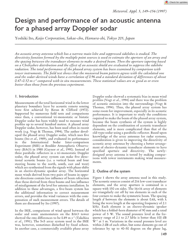 Meteorological Applications 2006 Ito Design And Performance Of An