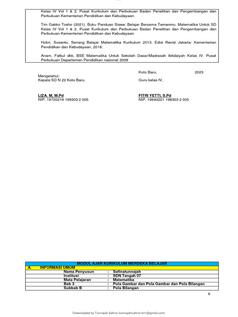 Modul Ajar Kelas 4 Fix - Removed | PDF