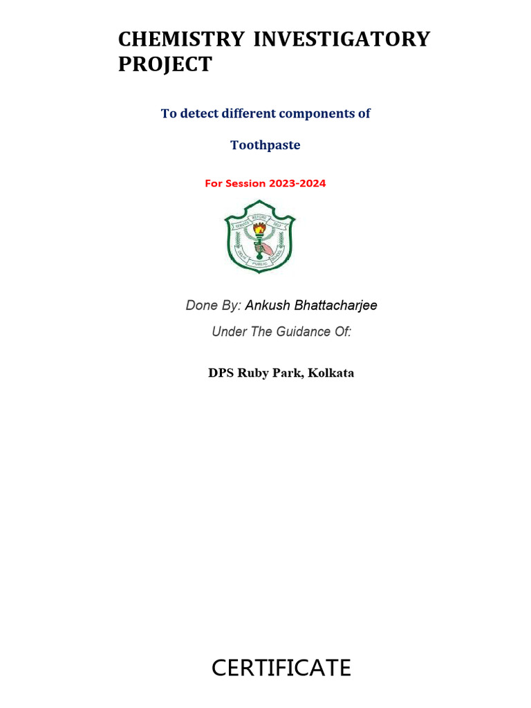 Ankush Chemistry Project | PDF | Chemistry | Chemical Substances