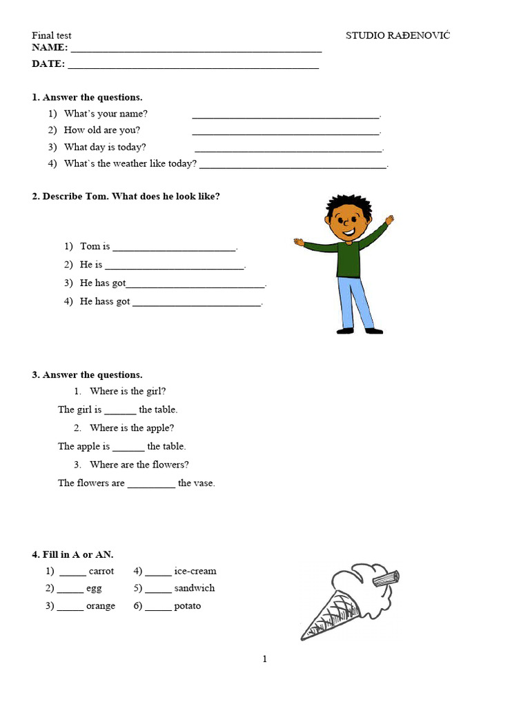 Grade 2 Test 2021 | PDF