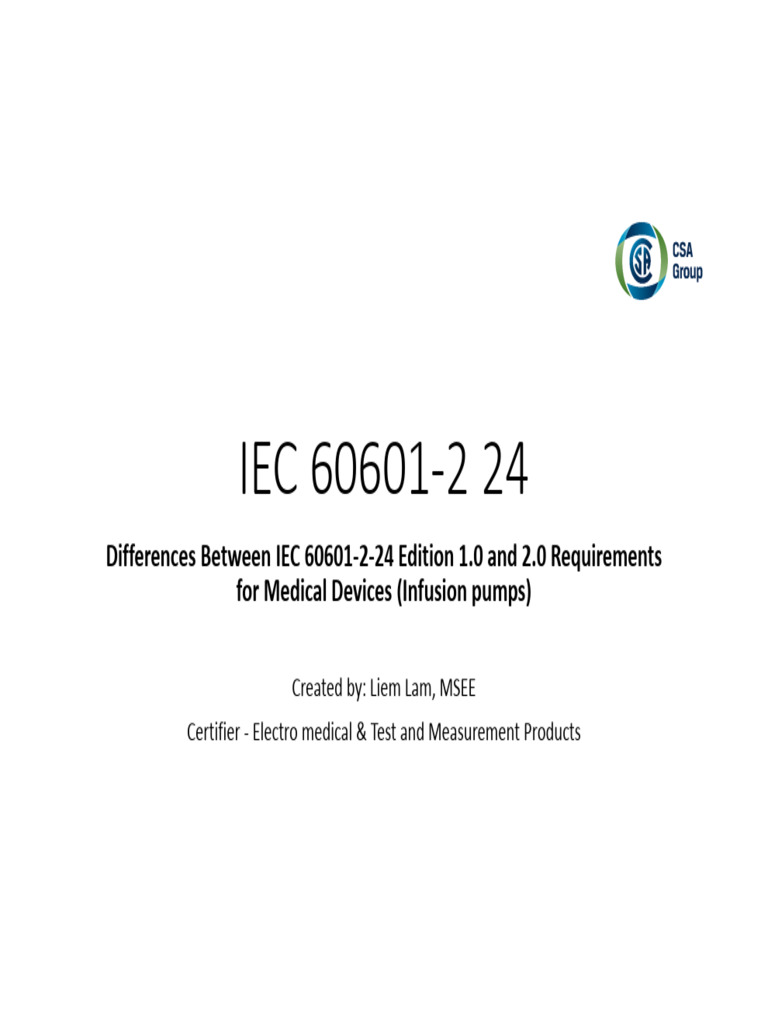 IEC 60601-2 24 Standard Update Requirements Presentation | Download Free PDF | Intravenous ...