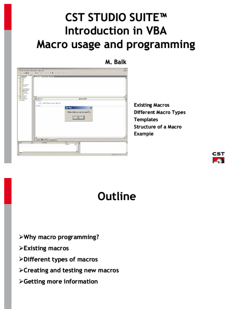 CST Vba | PDF | Visual Basic For Applications | Macro (Computer Science)