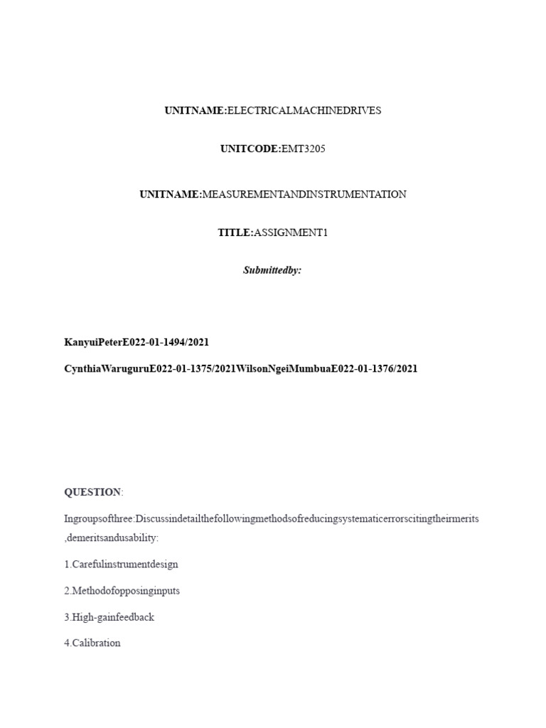 Measurement Assignment 1 | PDF | Accuracy And Precision | Metrology