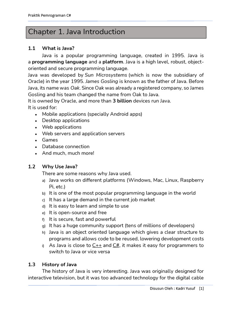 Java Module Minggu 2 Pdf Java Programming Language Application Software