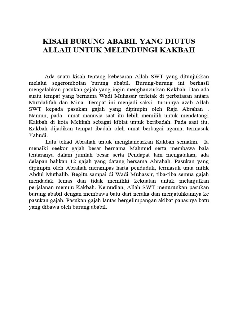 Kisah Burung Ababil | PDF