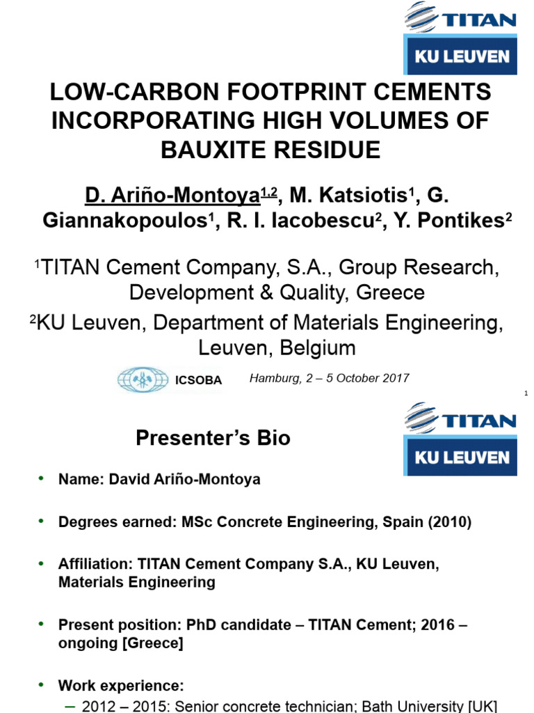 ICSOBA 2017 - Arino Montoya Et Al. Low-Carbon Footprint Cements ...