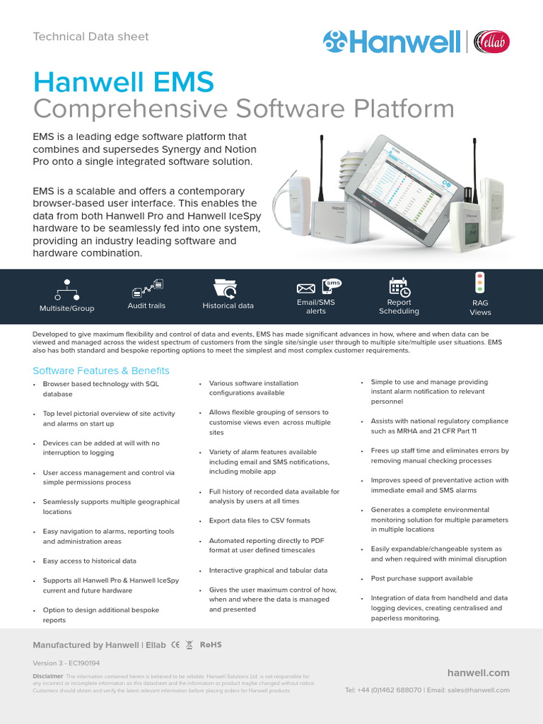 EMS Monitoring Software-Datasheet | PDF | Cloud Computing | Internet