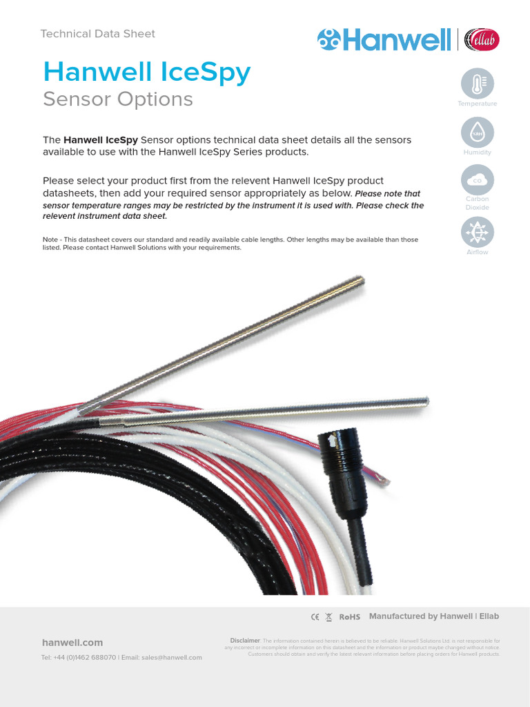Hanwell IceSpy Sensors | Download Free PDF | Thermocouple | Measuring ...