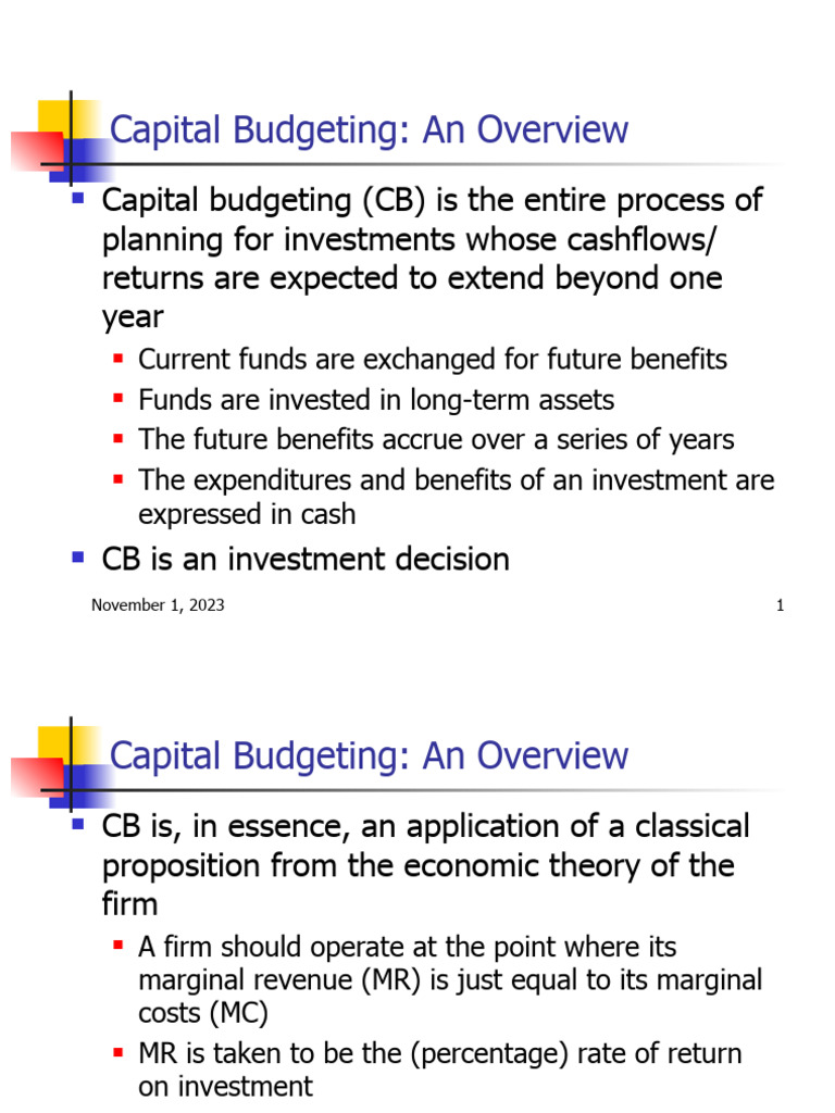 Lecture9 IntroToCapitalBudgeting | PDF | Net Present Value | Internal Rate Of Return