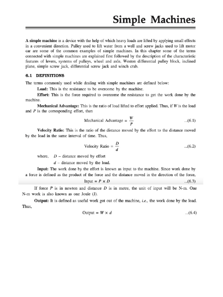 7 Simple Machines | PDF