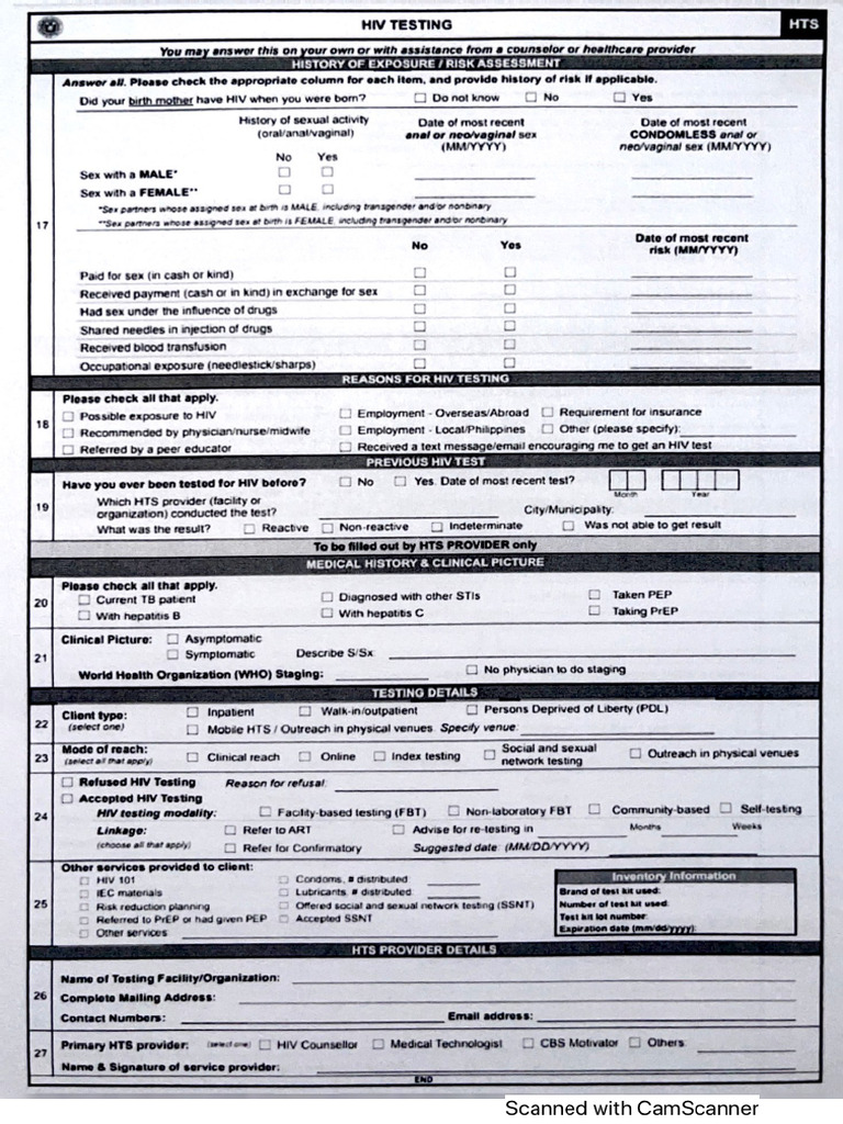 Hiv Form Consent | PDF