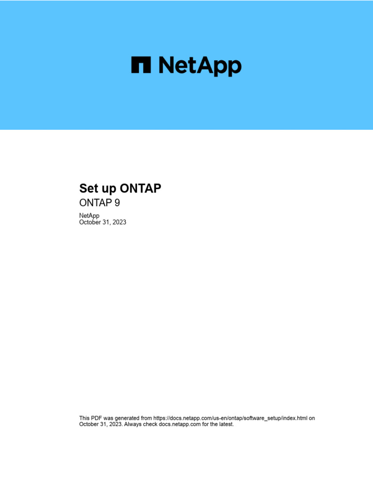 Set Up ONTAP | PDF | Ip Address | I Pv6