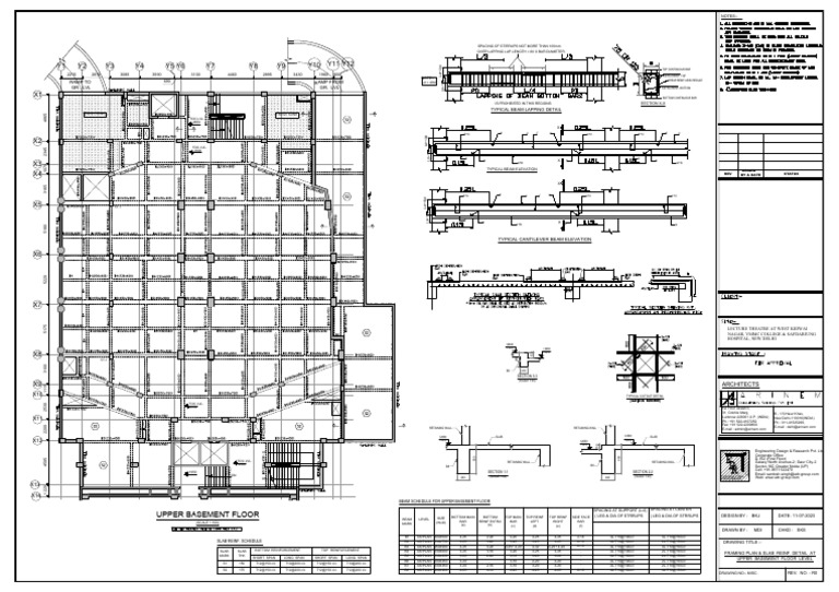 Framing Plan & Beam - Slab Details - Upper Basement - Lecture Theatre | PDF | Structural Engineering
