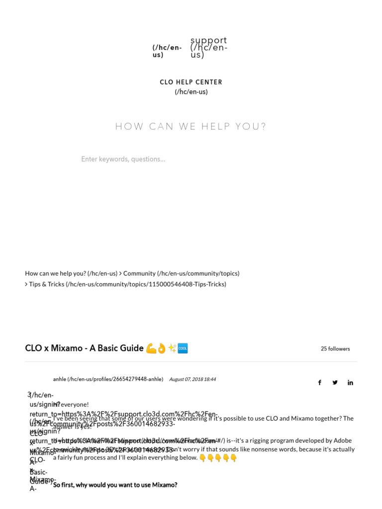 CLO X Mixamo - A Basic Guide ?? ? - How Can We Help You | PDF | 3 D ...